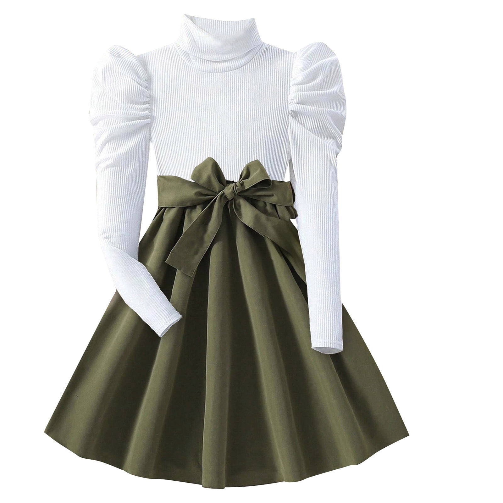 Rovga Kid Girls Clothing Solid Color Clothes Set Round Neck Long Sleeve ...