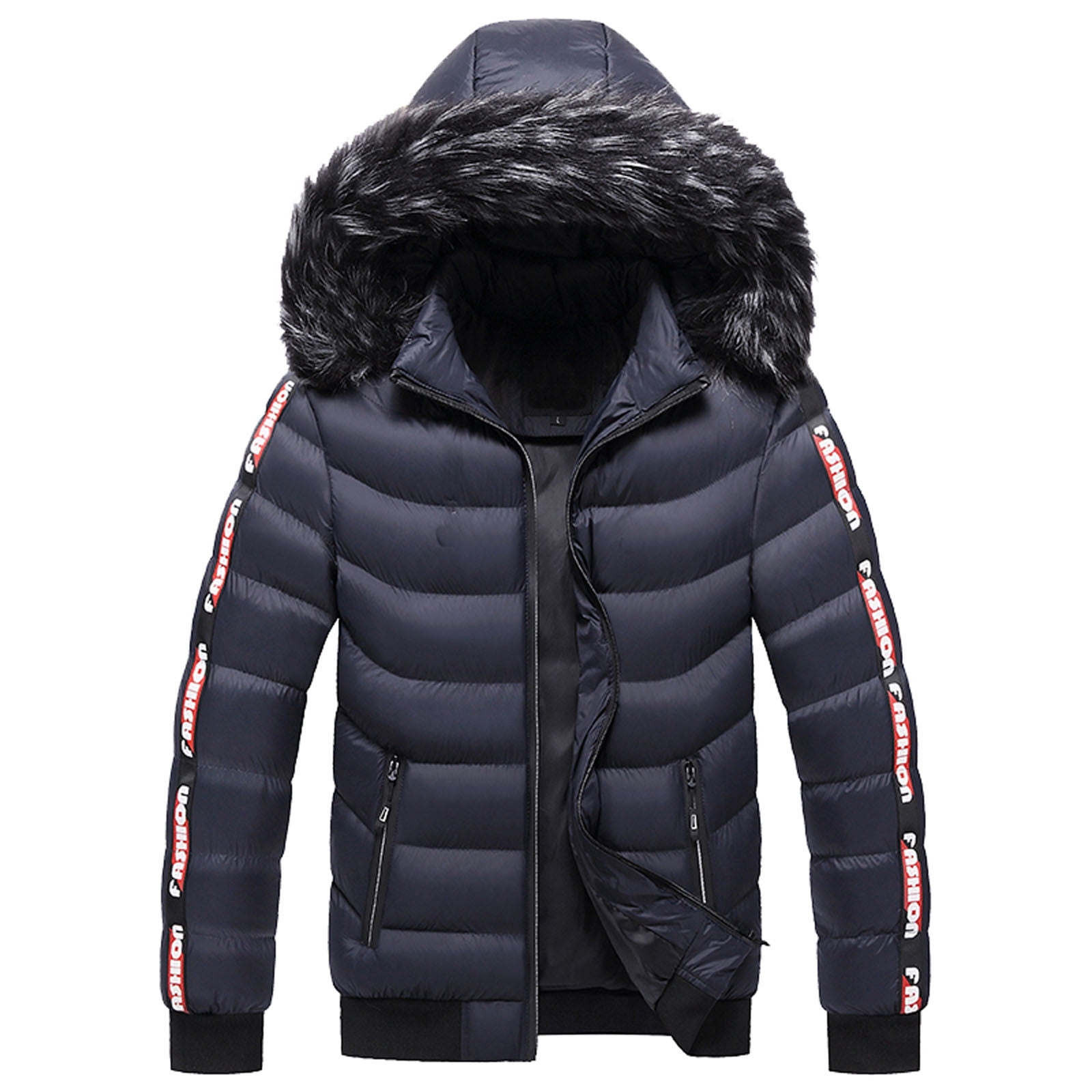 Rovga Men Casual Varsity Jacket Winter Warm Hooded Softshell For ...