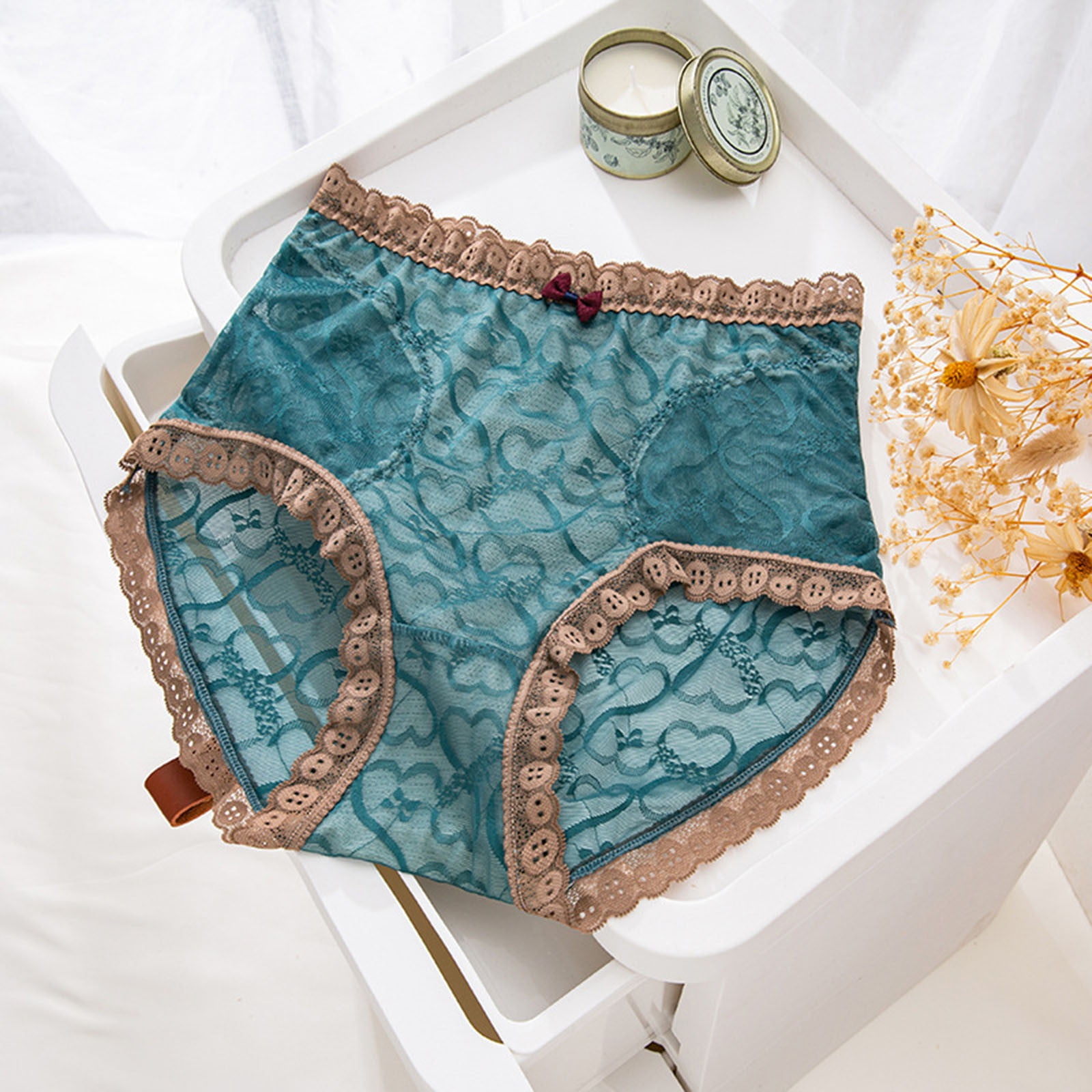 Rovga Panties For Women Female Lace High Waist Abdominal Colorblock ...