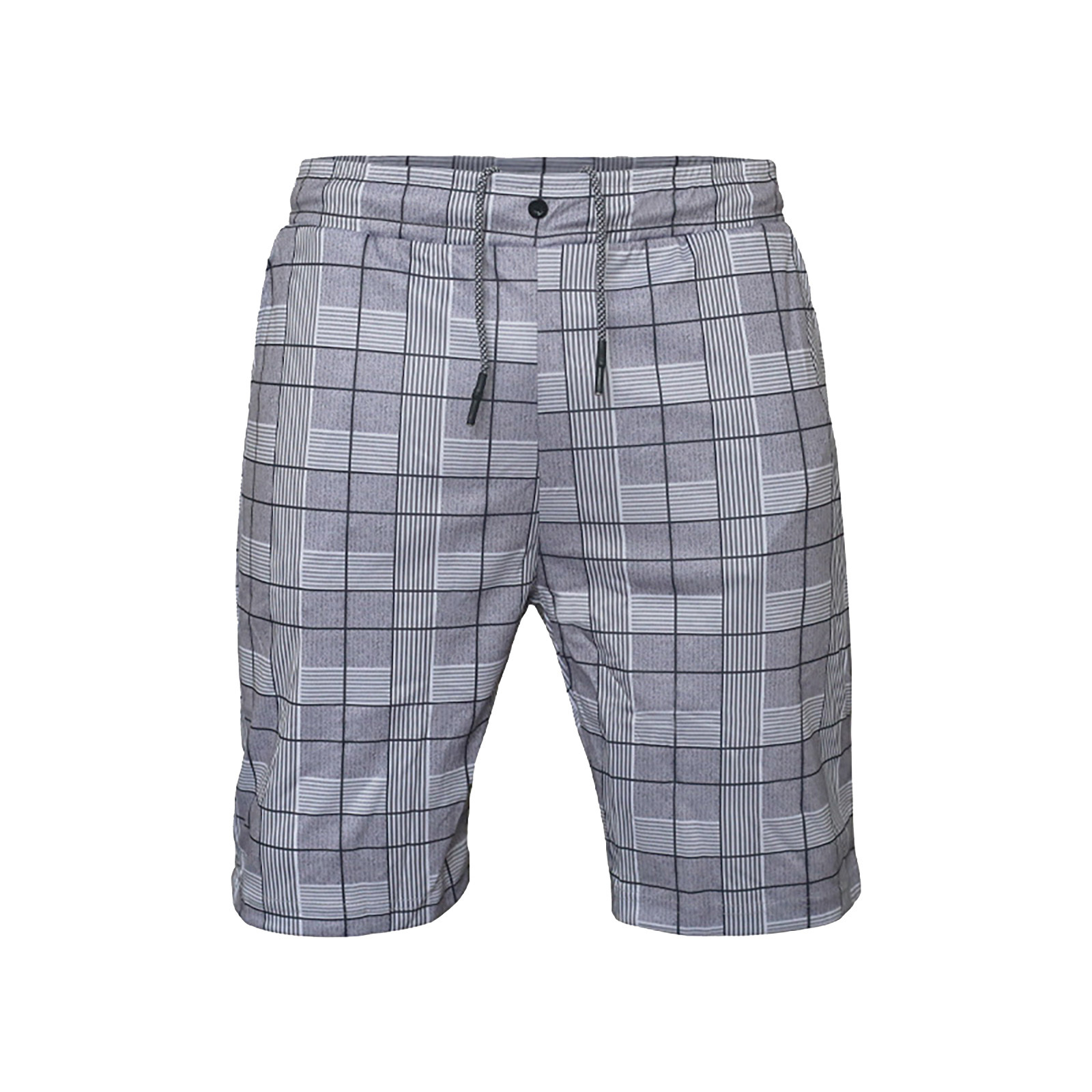 Rovga Shorts Men Solid Color Relax Fit Casual Shorts Plaid Striped ...