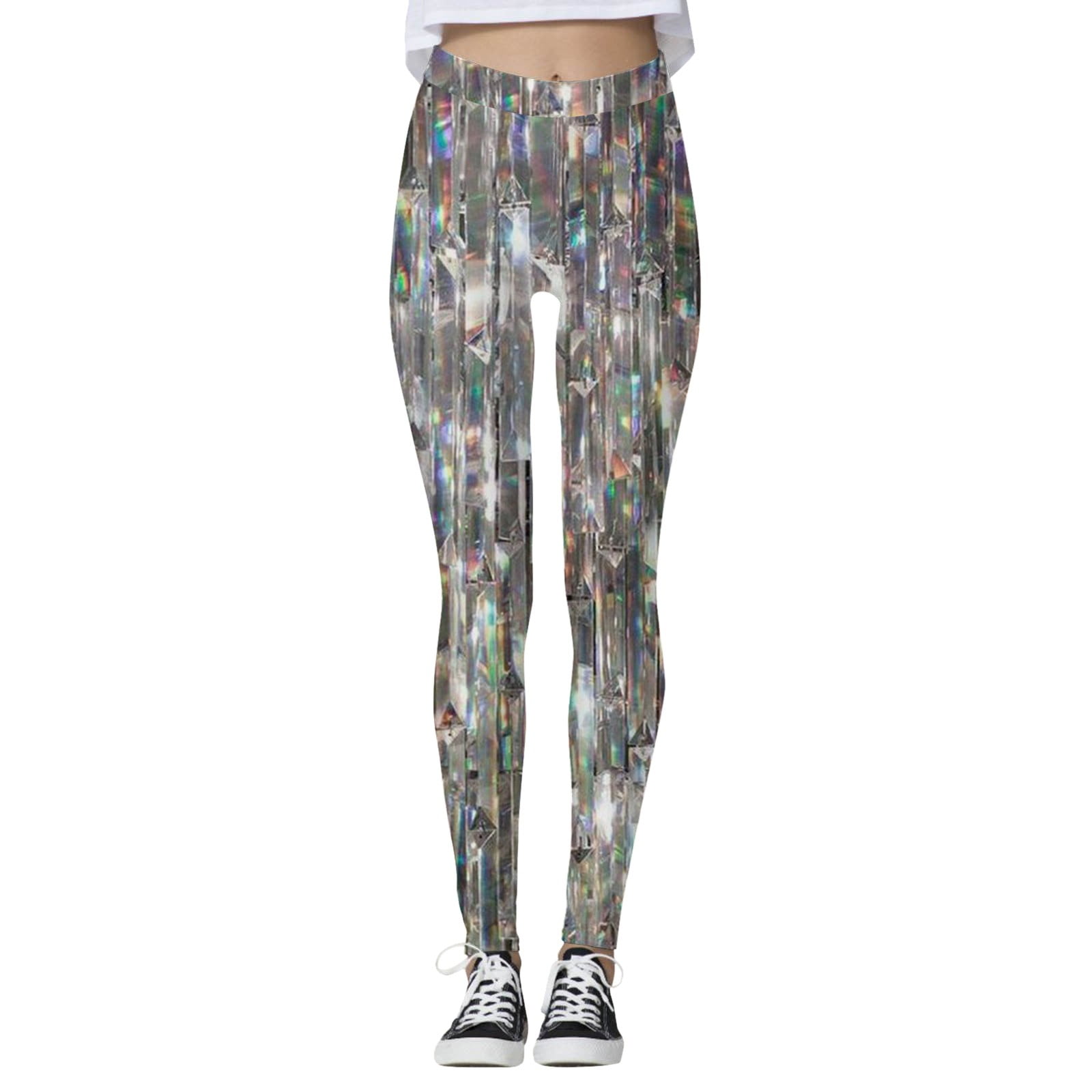 Rovga Sweatpants For Womens Ladies Mardi All Over Printing Shiny Print ...