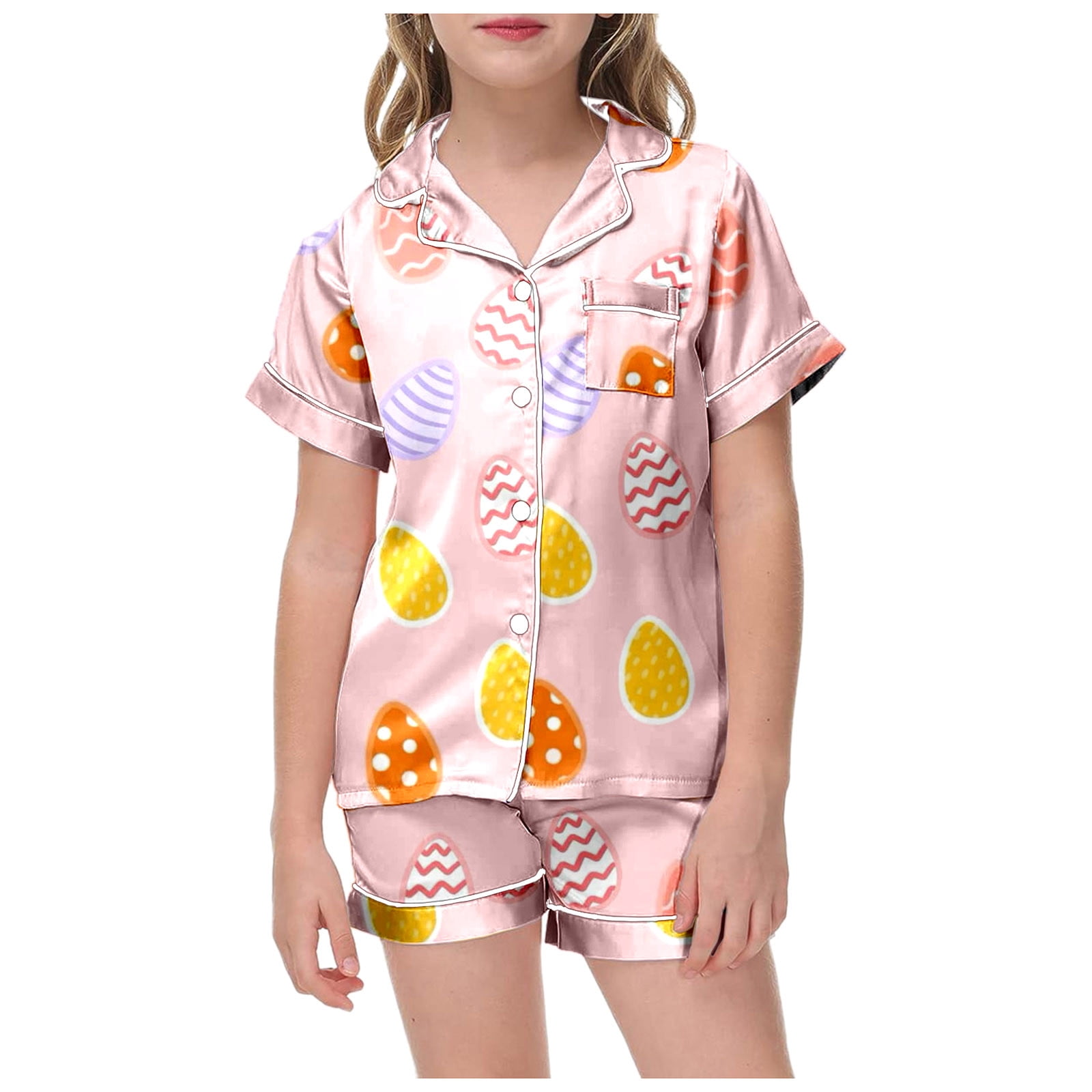Rovga Teen Girls Clohes Lapel Short Sleeve Cartoon Egg Graphicchildren ...