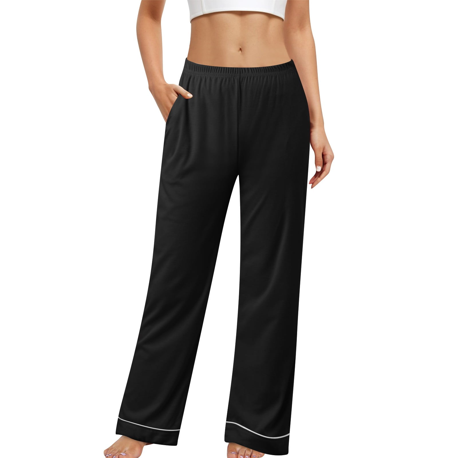 Rovga Women Pants Casual Trousers Wide Leg Cozy Pants Sweatpants Comfy ...