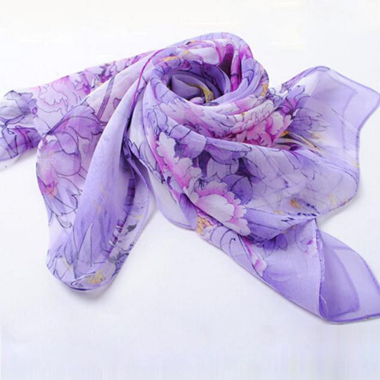 Rovga Women Scarf Parrot Peony Pattern Shawl Wrap Chiffon Lady Fashion ...
