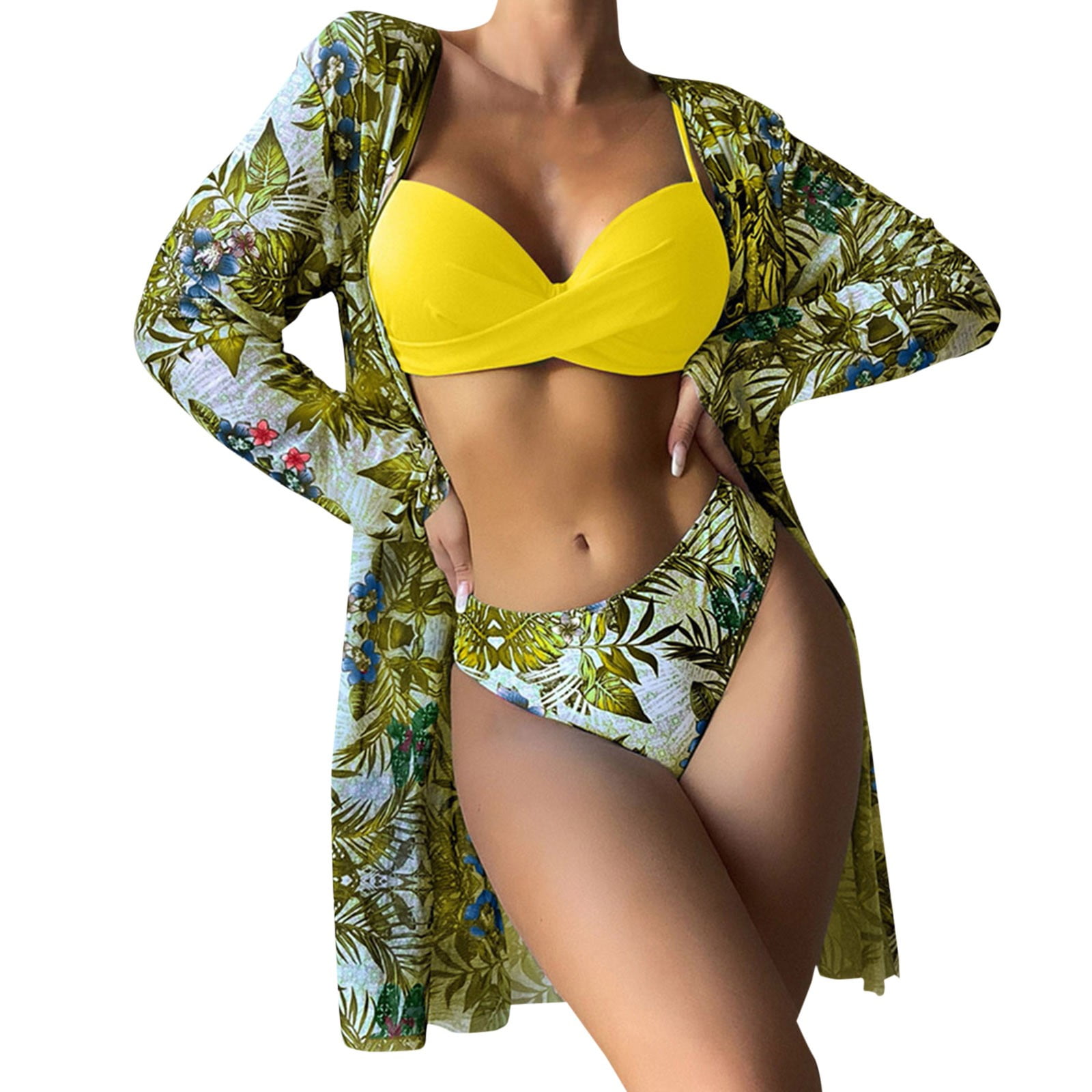 Rovga Women Swimwears High Waist Bikinis 2024 Sexy 3pcs Bikini Set