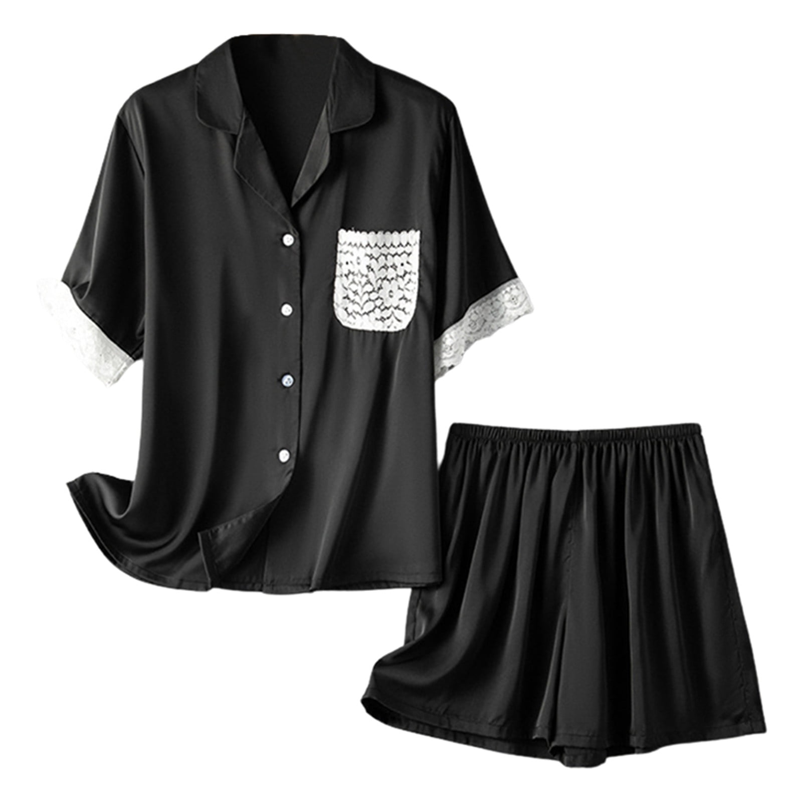 Rovga Womens Pajama Sets 2024 Trend Ladies Casual Two Piece Solid Color ...