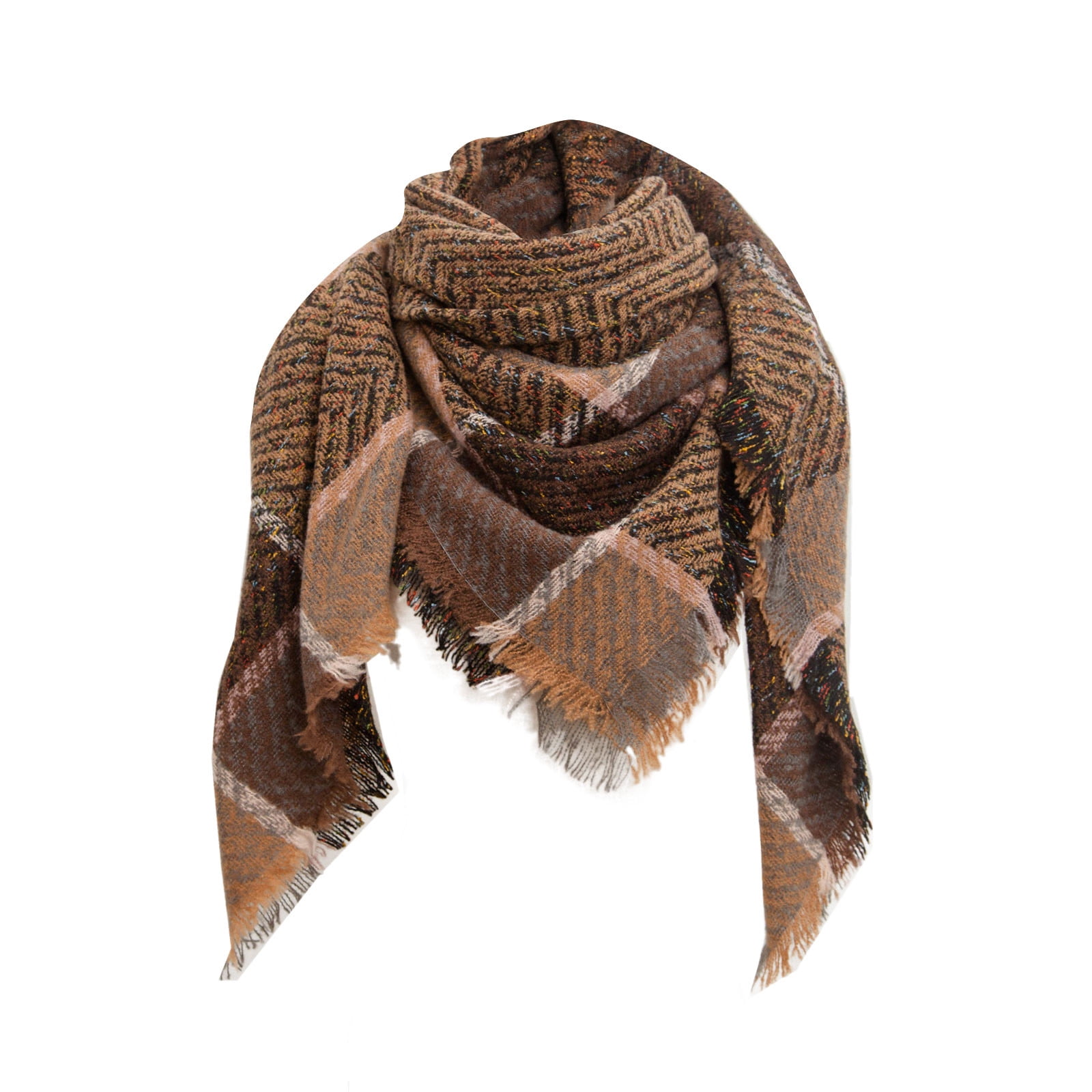Rovga Lightweight Women's Fall Winter Classic Tassel Plaid Scarf, Warm ...