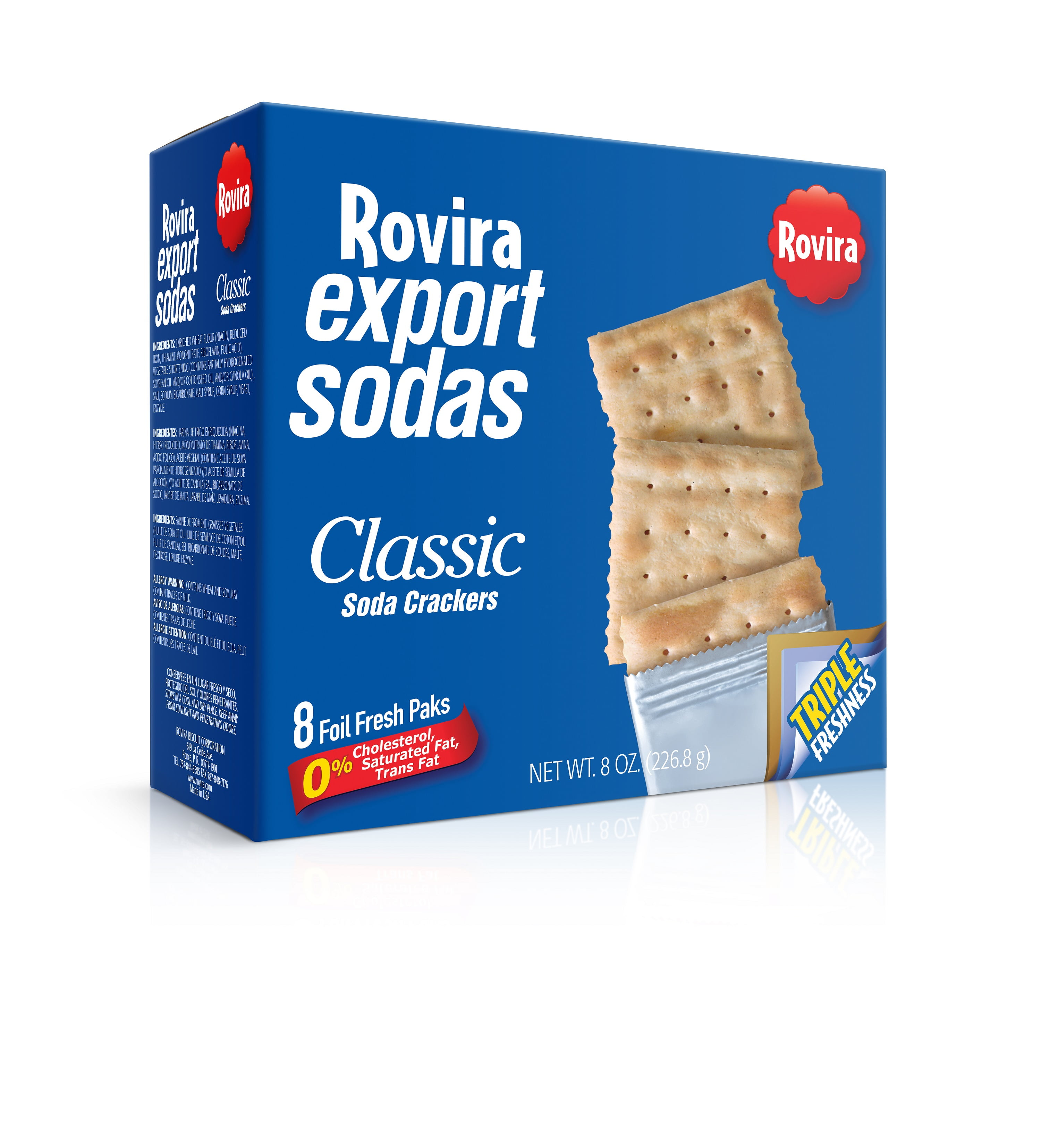 Rovira Export Classic Soda Crackers, 8oz Carton Box - Walmart.com