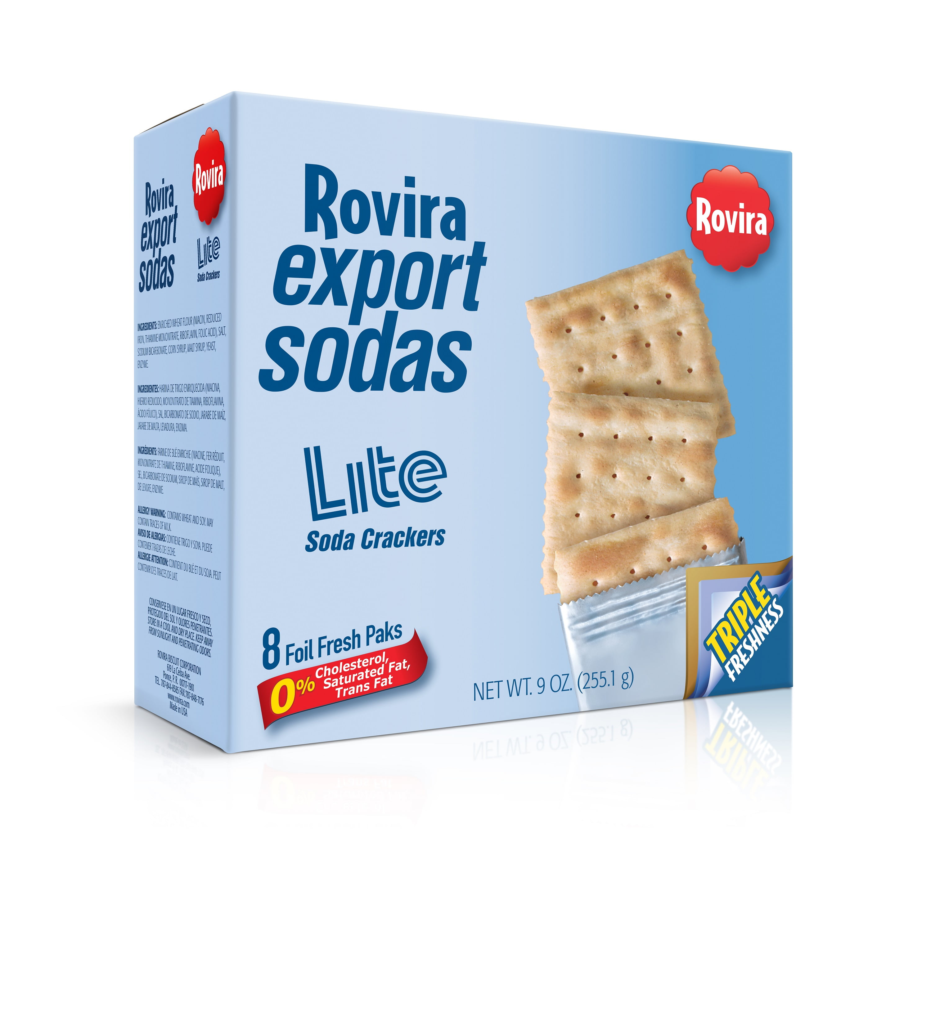Rovira Export Sodas Lite Soda Crackers, 9oz Box - Walmart.com