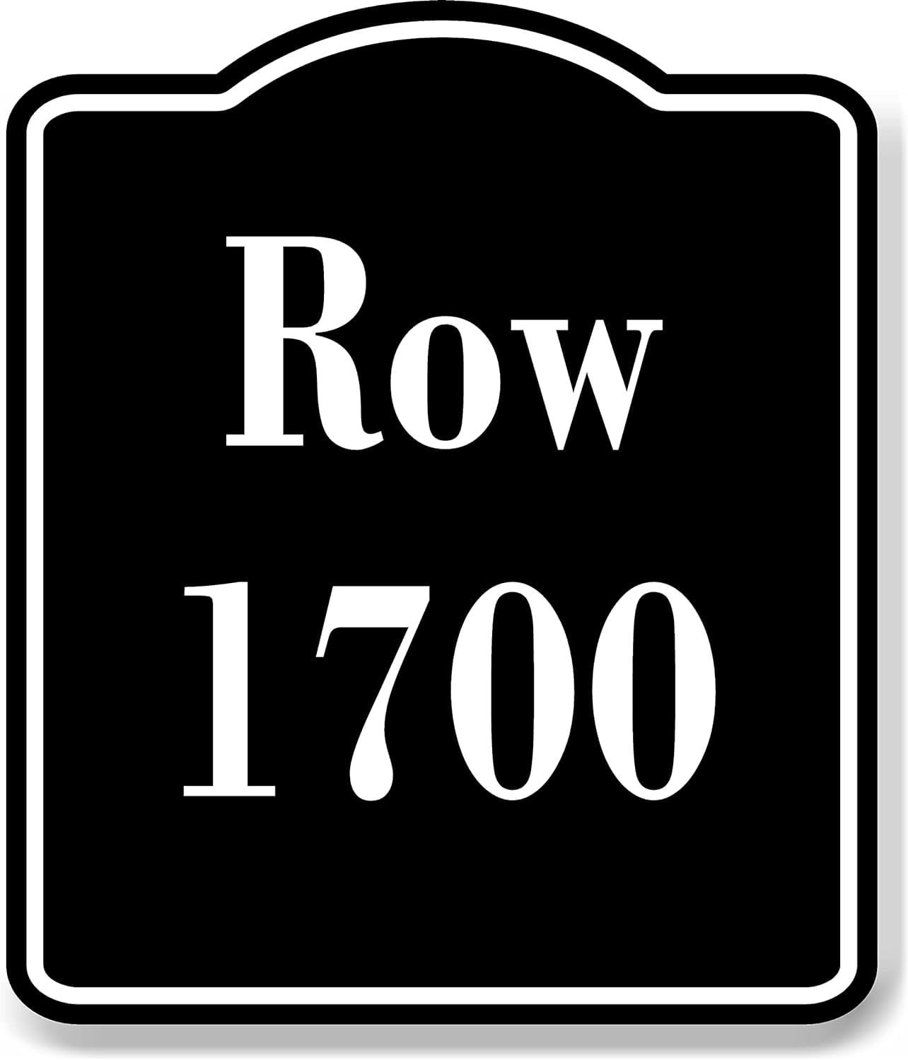 Row 1700 Aisle BLACK Aluminum Composite Sign, 15"x18" - Walmart.com