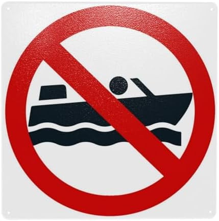 No Row Boating With Prohibition Symbol Warning Sign, Marina Security ...