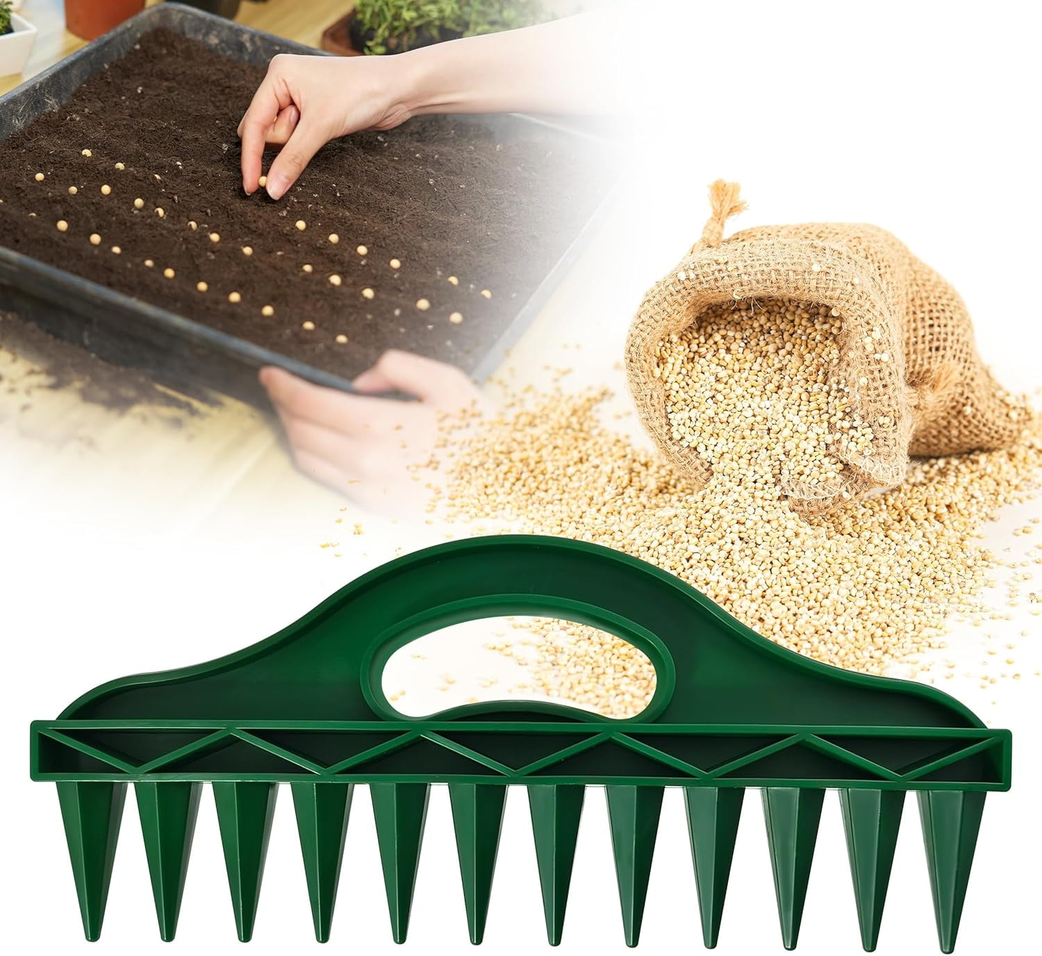 The Row Seeder by – Handheld Garden Tool for Precise Seed & Seedling Spacing in Rows & Seed ...