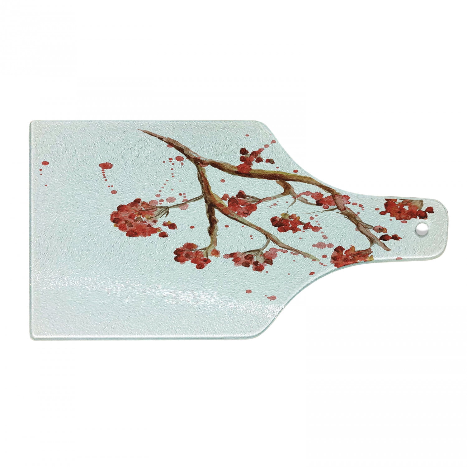 Rowan Cutting Board, Rowan Berry Branch with Watercolor Splashes Floral ...