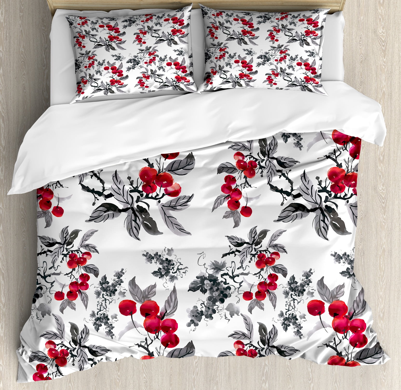 Rowan Duvet Cover Set, Abstract Modern Garden Theme with Rowan Plant ...