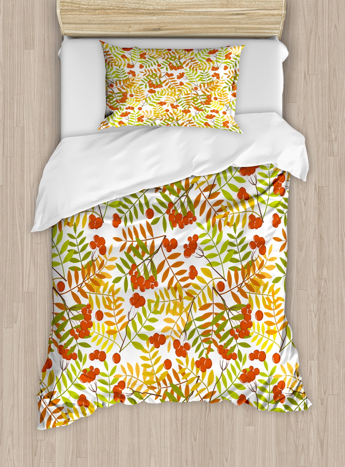 Rowan Duvet Cover Set, Wilderness Rural Nature Theme in Autumn Season ...