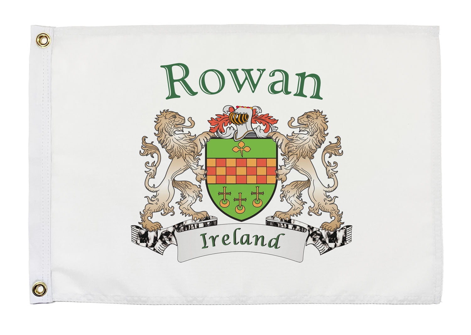 Rowan Irish Coat of Arms Small White Flag - 16"x10.5" inches - Walmart.com