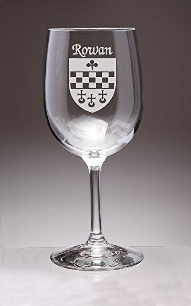 Rowan Irish Coat of Arms Wine Glasses - Set of 4 (Sand Etched ...