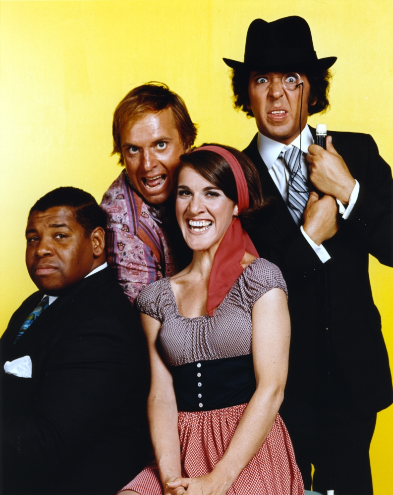 Rowan & Martin Laugh In Cast with Yellow Background Photo Print (8 x 10 ...