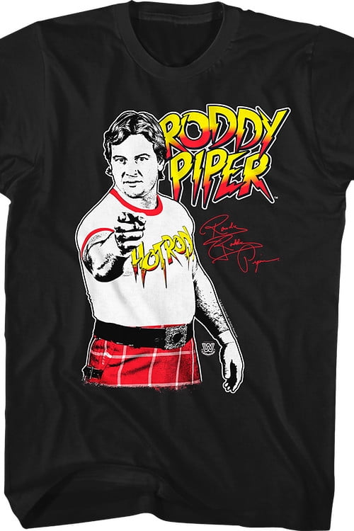 Rowdy Roddy Piper Autograph Cotton Black T-Shirt C110 - Walmart.com