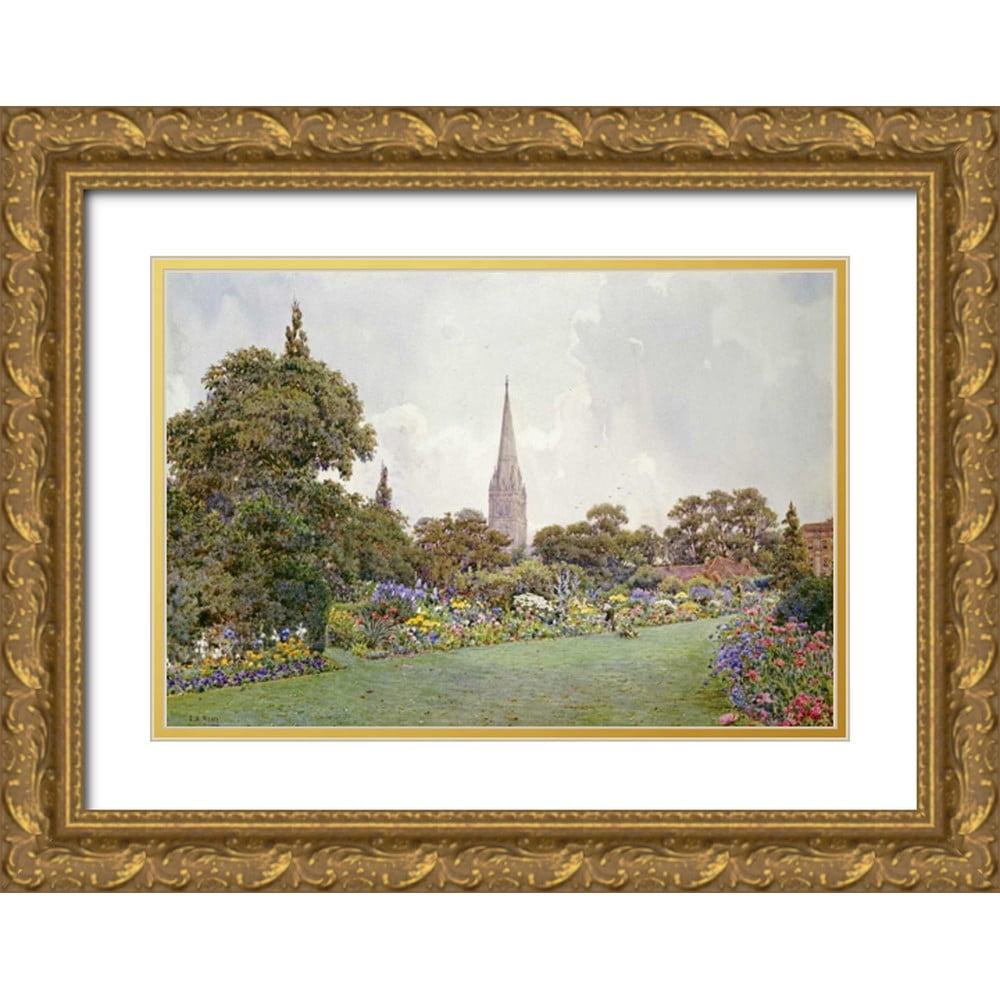 Rowe, Ernest Arthur 18x14 Gold Ornate Wood Framed with Double Matting ...