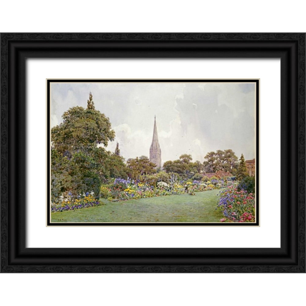 Rowe, Ernest Arthur 24x18 Black Ornate Wood Framed with Double Matting ...