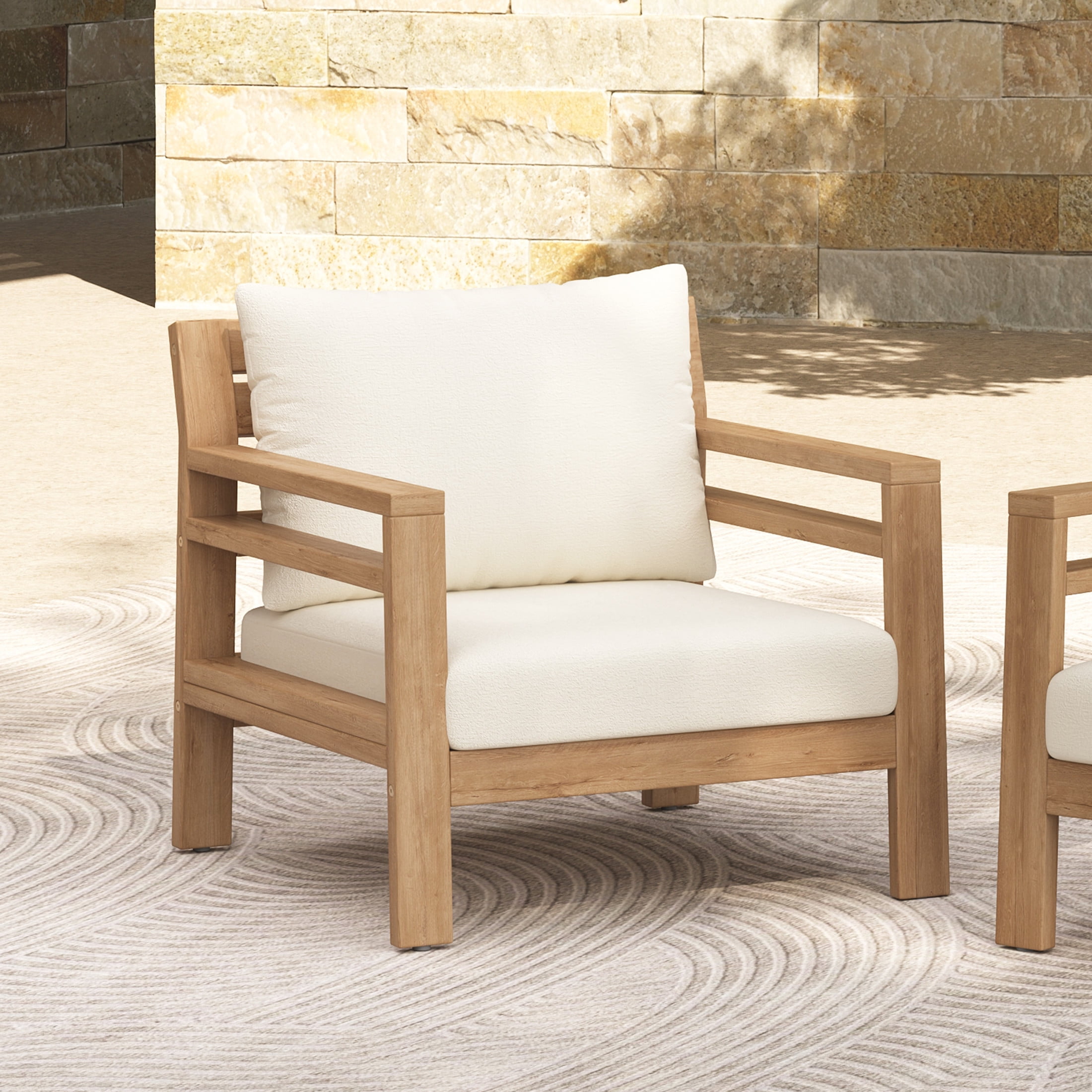 Rowena Classic Outdoor Patio Club Chair, Armchair with Solid Wood Frame ...