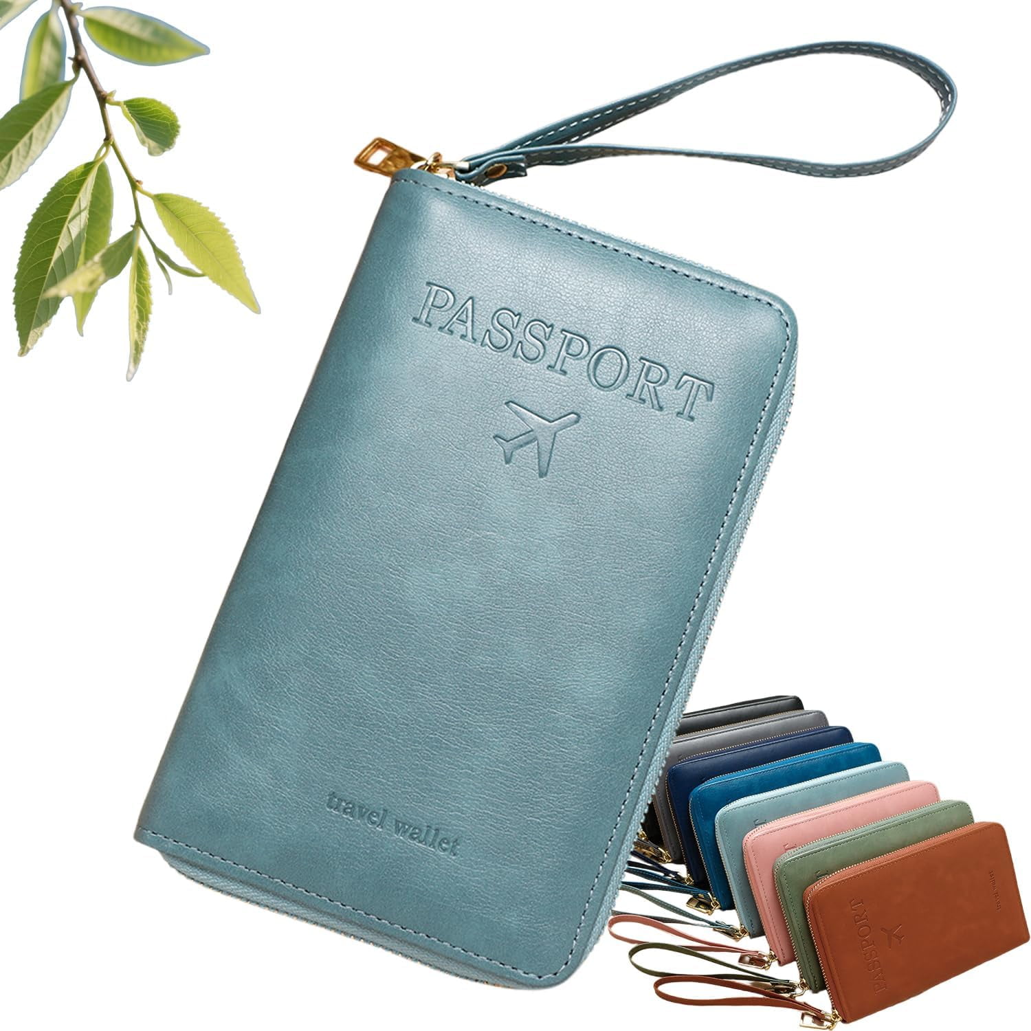 Rowgins Multi-Functional RFID Passport Wallet, Passport Holder for Travel Women, Leather ...