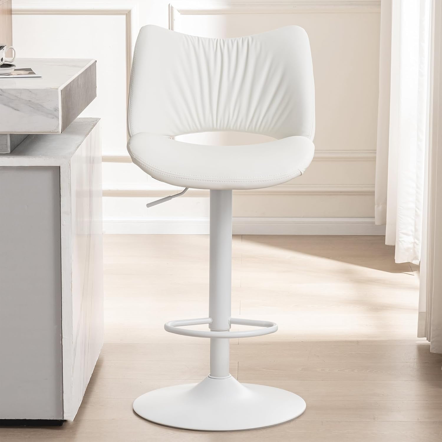 Rowill Bar Stools Single, Modern Counter Height Swivel Adjustable ...