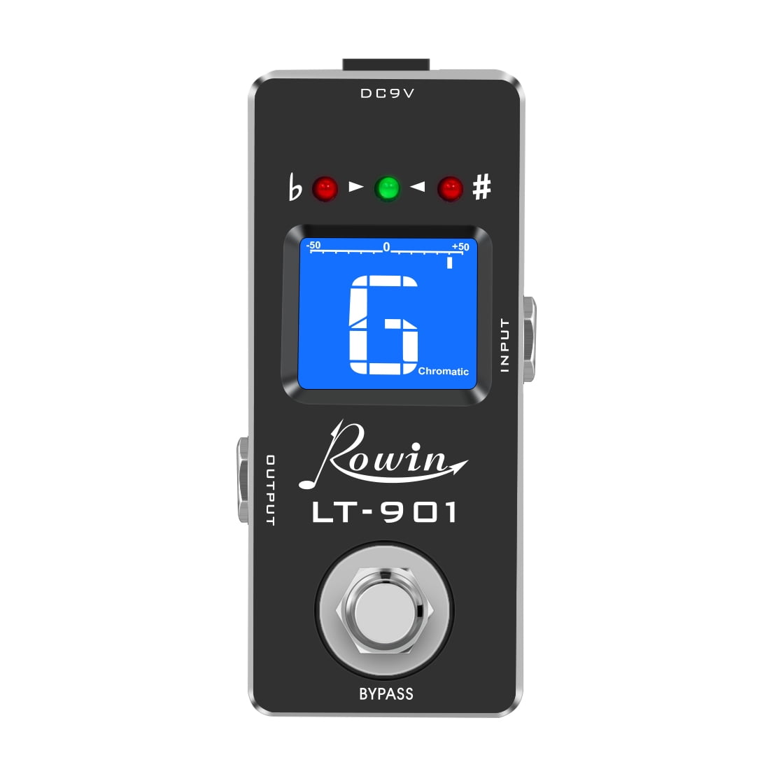 Rowin Mini Guitar Tuner Pedal LT-901, High Precision Chromatic with LCD ...