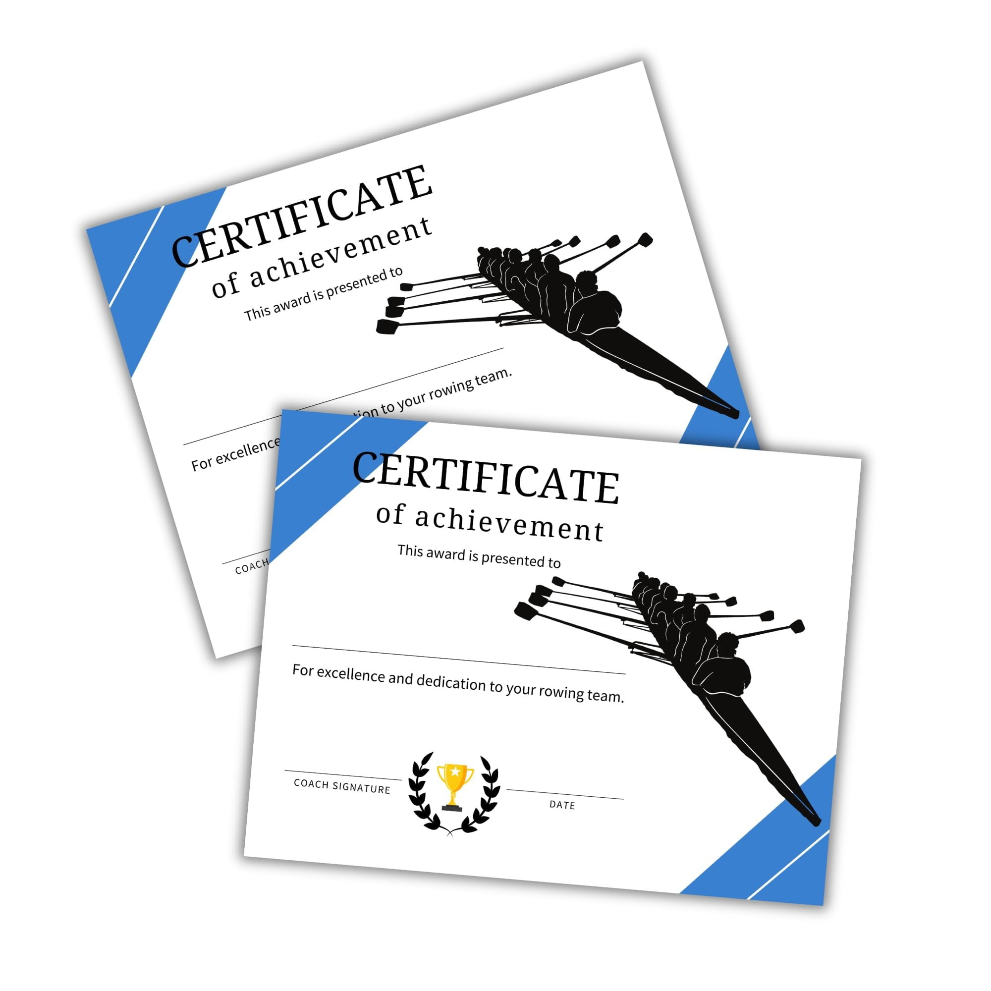 Rowing Certificate of Excellence Award 30pk 8.5x11 Team Coach Sport End ...
