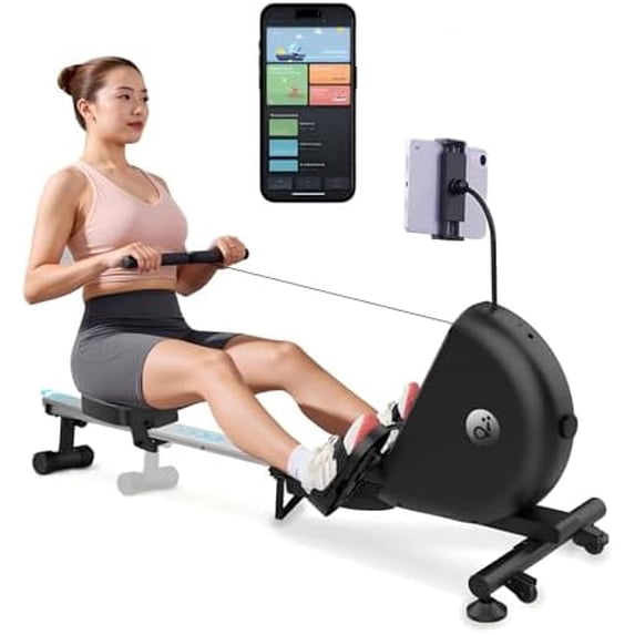 Rowing Machine for Home, Foldable Magnetic Rower with One-Touch Auto ...