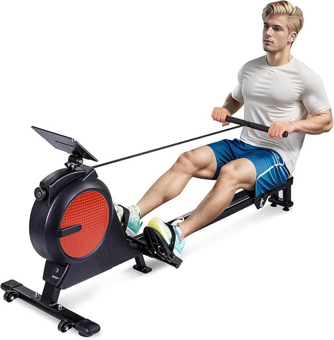 Rowing Machine,Magnetic Rowing Machine for Home,Dual Slide Rail with ...