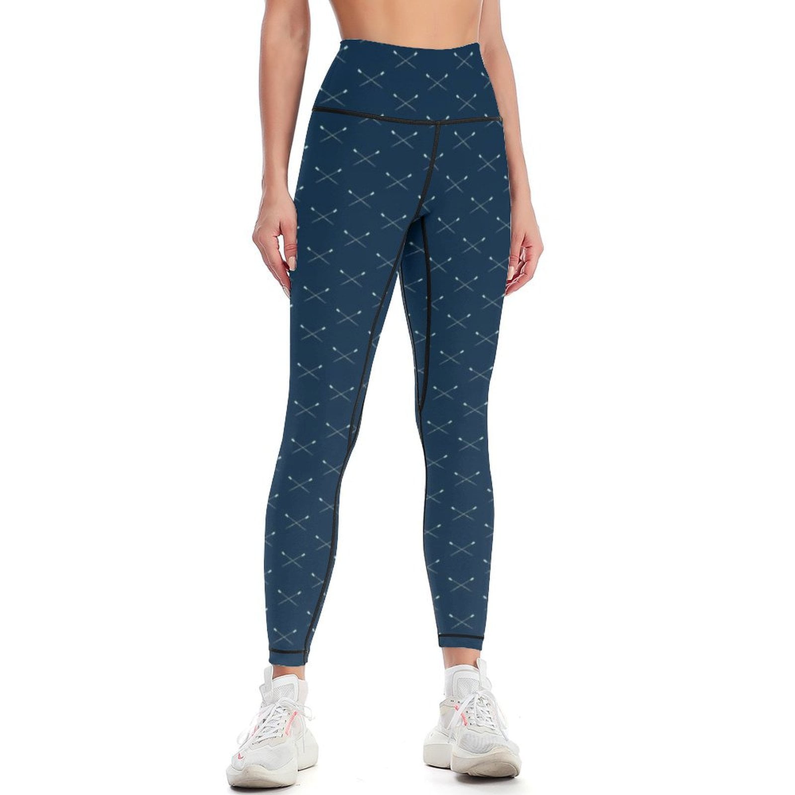 Rowing - Mint Oars on Blue Background Repeating Pattern Leggings ...