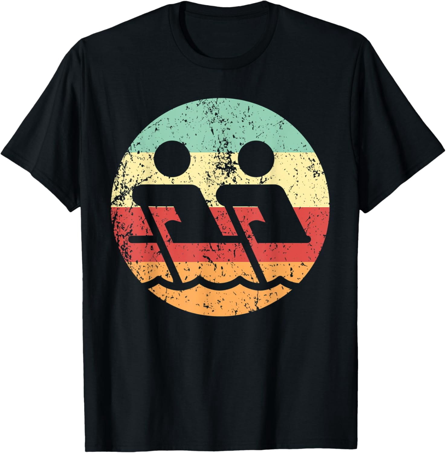 Rowing Style Crew Cool Retro 1970's Style Circle T-Shirt - Walmart.com
