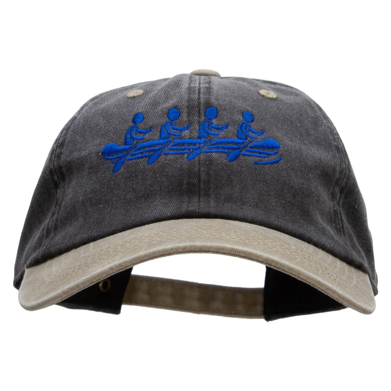 Rowing Team Embroidered Pigment Dyed Wash Cap - Black Khaki OSFM ...