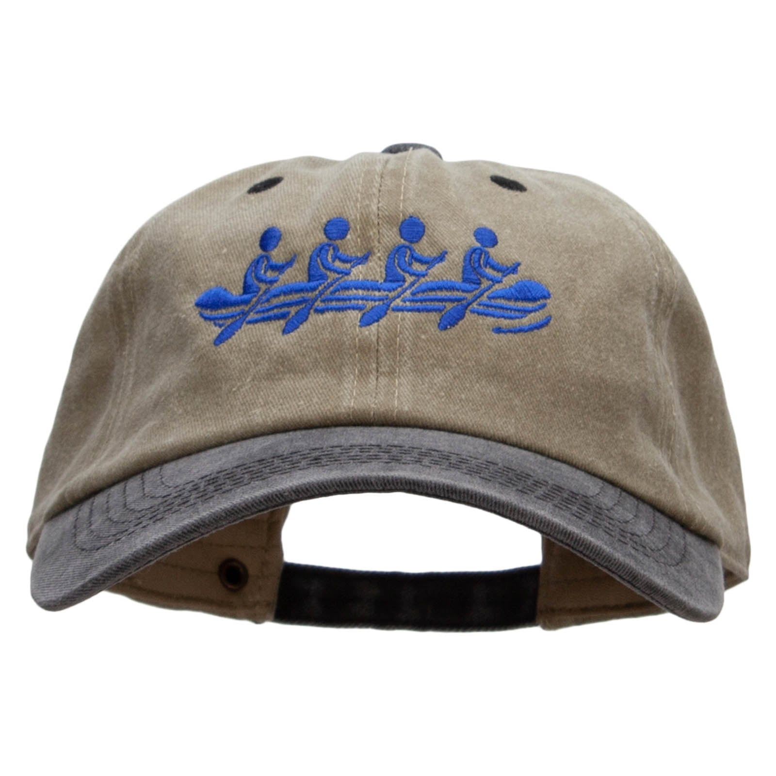 Rowing Team Embroidered Pigment Dyed Wash Cap - Khaki Black OSFM ...