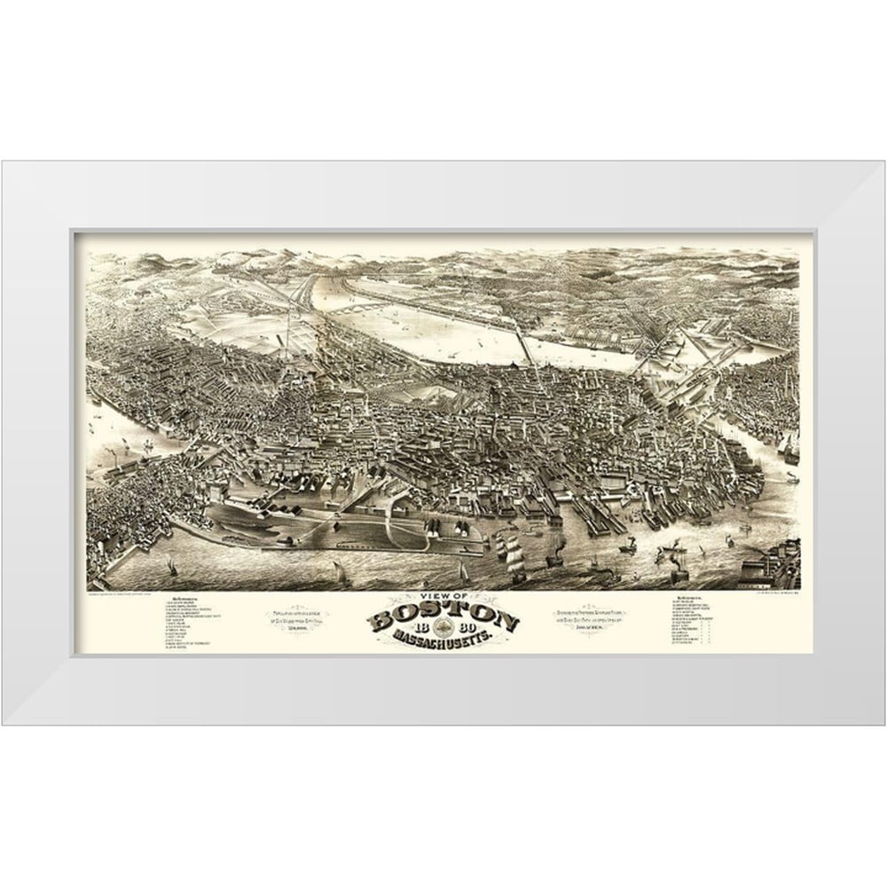 Rowley 24x15 White Modern Wood Framed Museum Art Print Titled - Boston ...