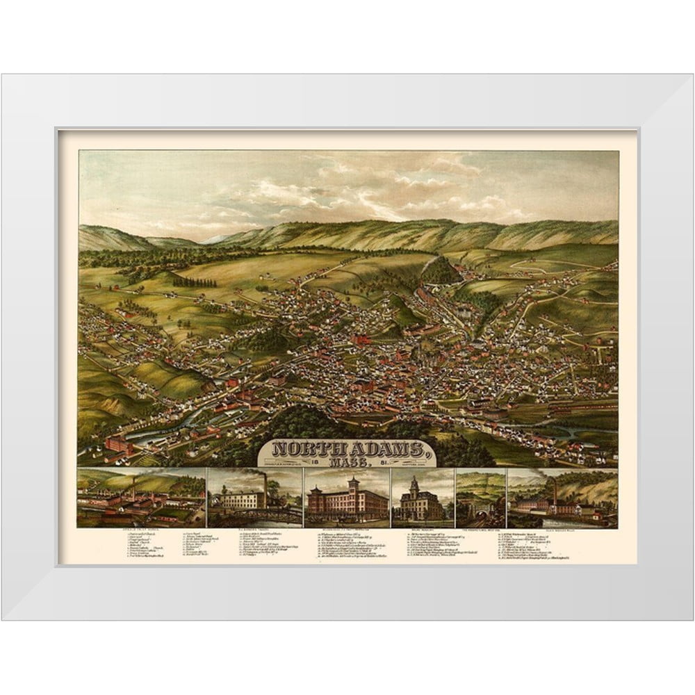 Rowley 24x19 White Modern Wood Framed Museum Art Print Titled - North ...