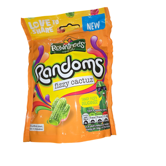 Rowntree's Randoms Fizzy Cactuz Sweets, Sour Exotic Fruit Gummies, 130g ...