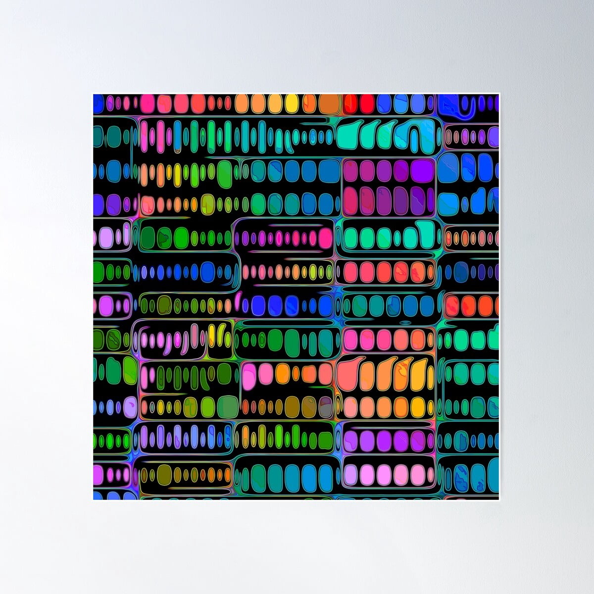 Rows Of Multicolored Blobs Poster Wall Art, Modern Wall Decor For ...