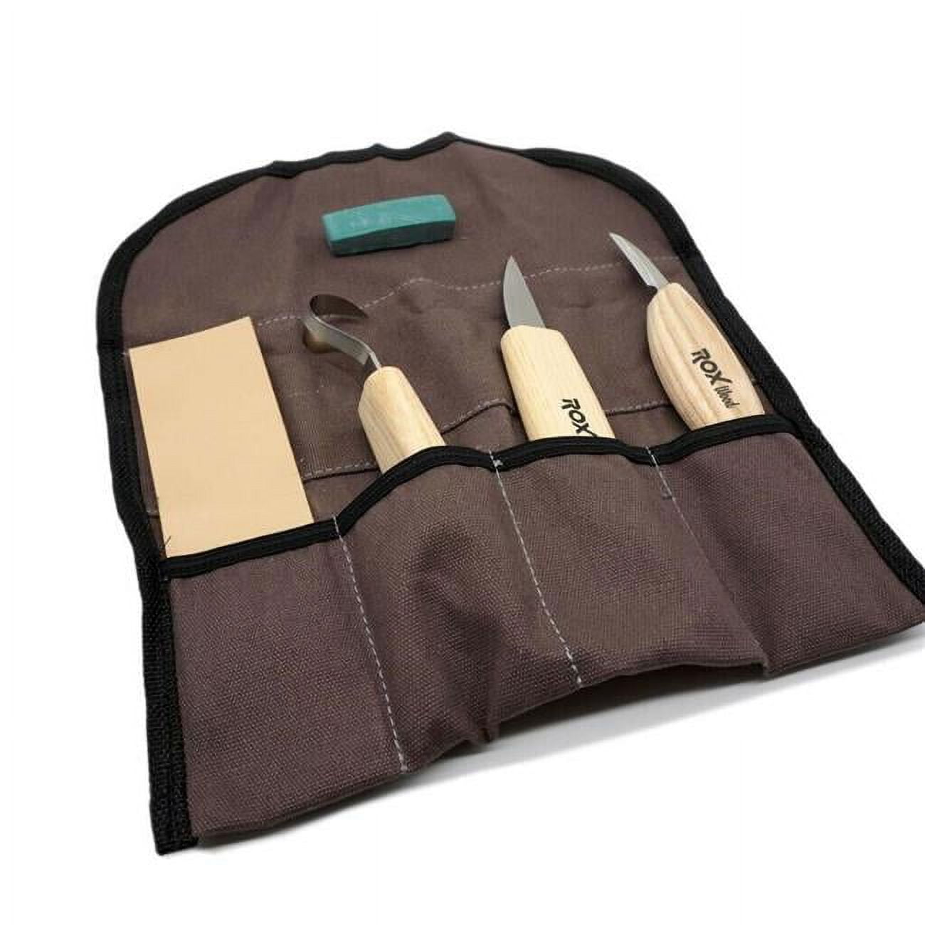 Rox Wood ROX-153ROX184506-5PCS Wood Carving Tool Set in a Canvas Bag ...