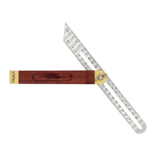 Rox Wood ROX-SLIDINGBEVEL7 7 in. Adjustable Rosewood Handle Brass Bound ...