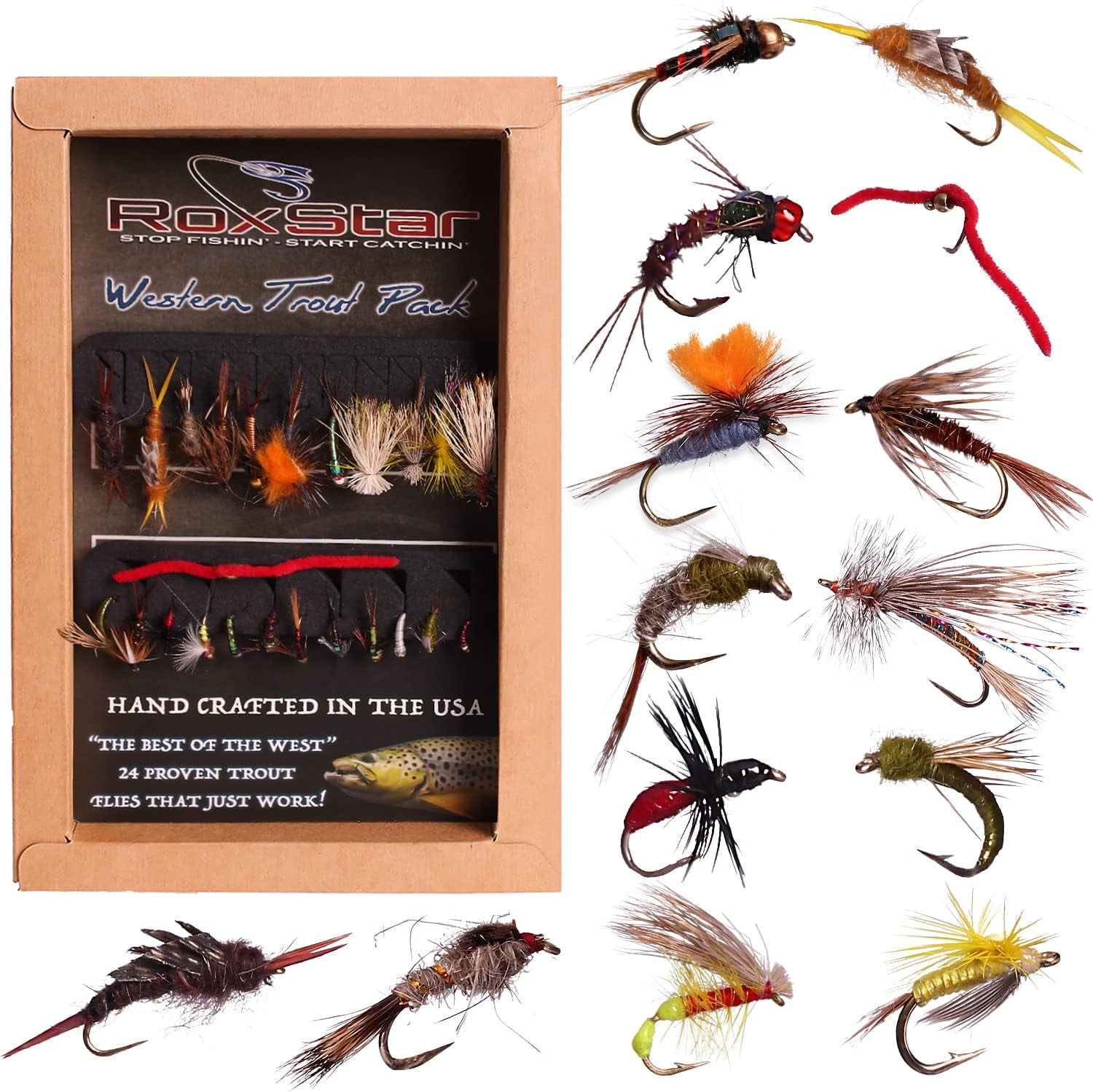 RoxStar Fly Fishing Shop | Proudly Hand Tied in The USA | Western Trout Fly Assortment | Top 24 ...