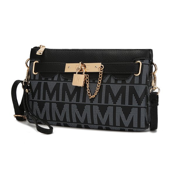 Roxanne M Signature Cross-Body Wristlet -Black - Walmart.com