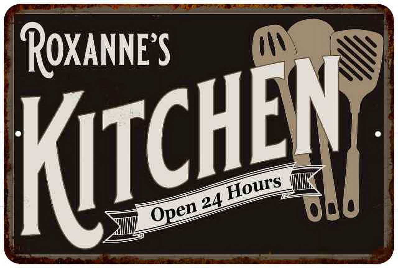 Roxanne's Kitchen Sign Metal Wall 8 x 12 High Gloss Metal 208120019392 ...