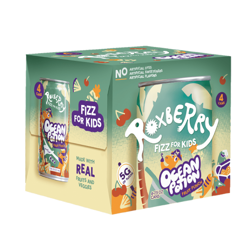 Roxberry Fizz for Kids Ocean Potion (Fruit Punch) Kids Beverage, 7.5 oz cans, 4 pack - Walmart.com