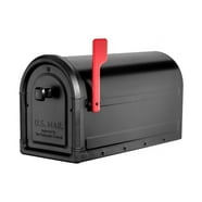Architectural Mailboxes® White Georgetown Post Mount Mailbox with Red ...