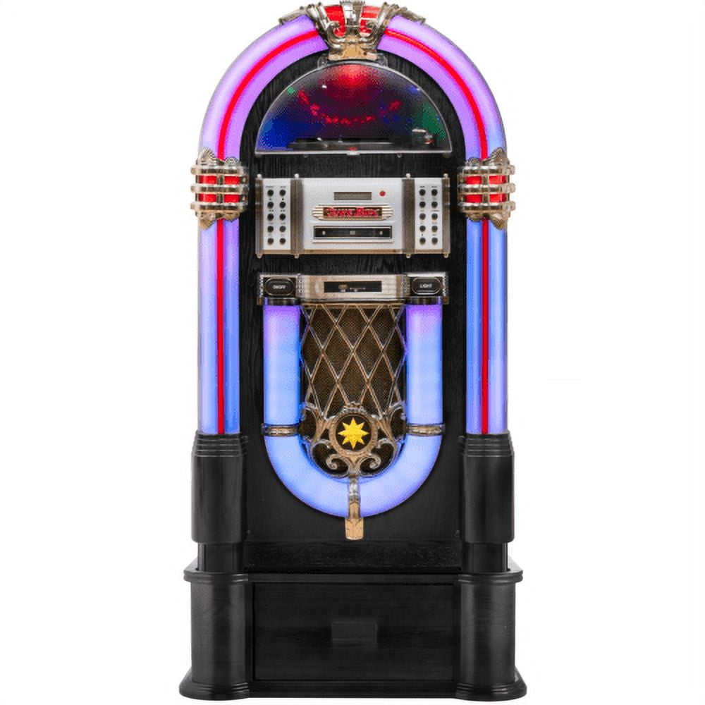 Roxby Full Size Wooden Jukebox, Cd Player, with Bluetooth - Includes ...