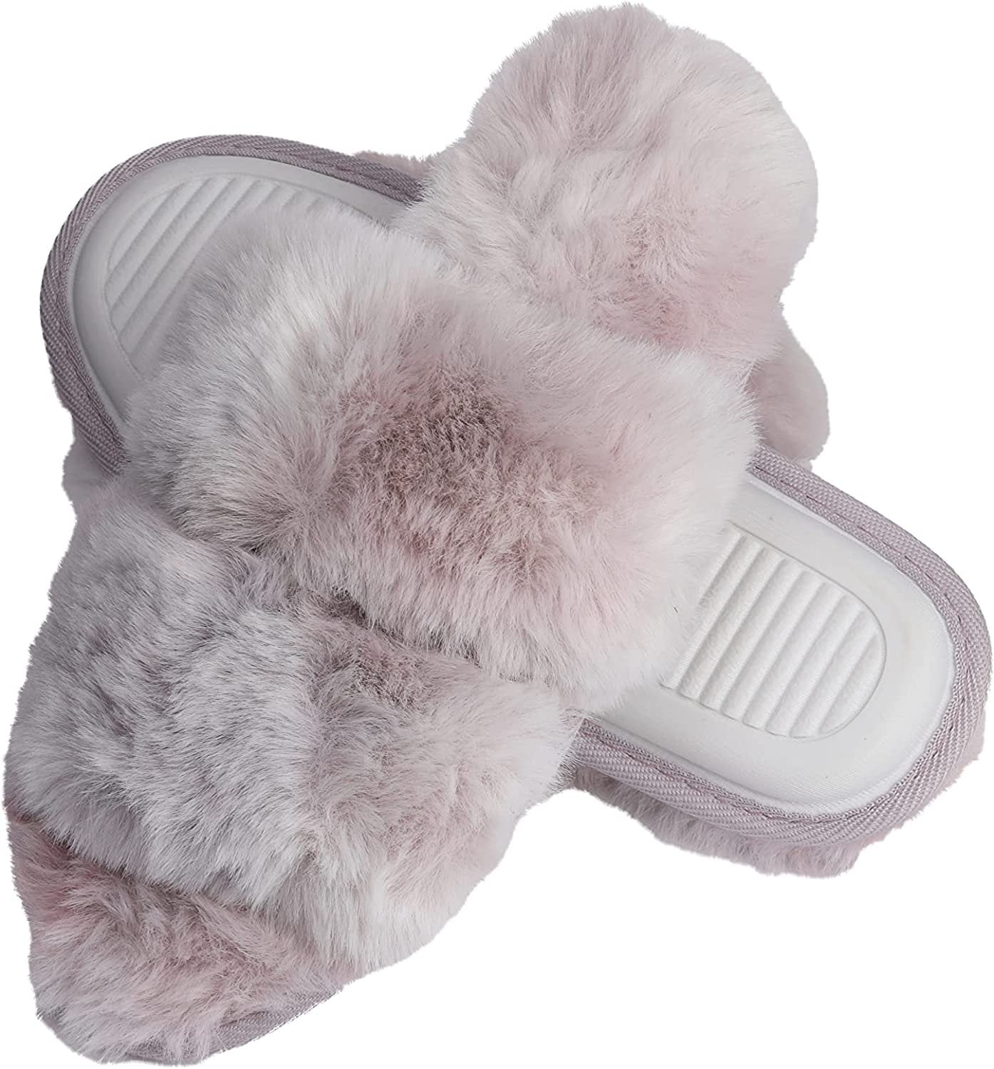 Roxoni Faux Fur Tie & Dye Slippers Stylish & Trendy Slip-ons for Women ...