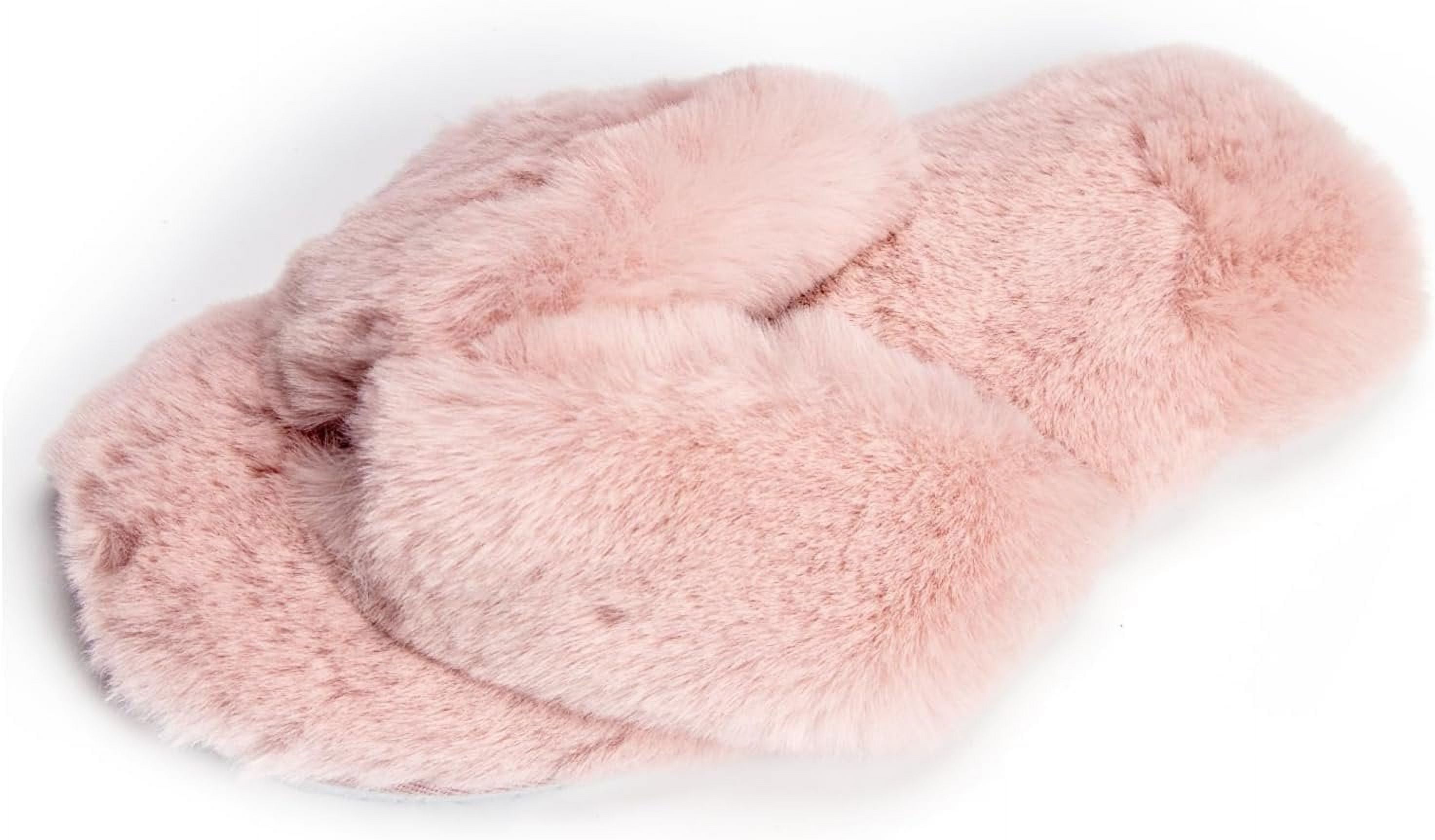 Roxoni Fuzzy House Slippers for Women Comfortable Furry Spa Thongs Cozy ...